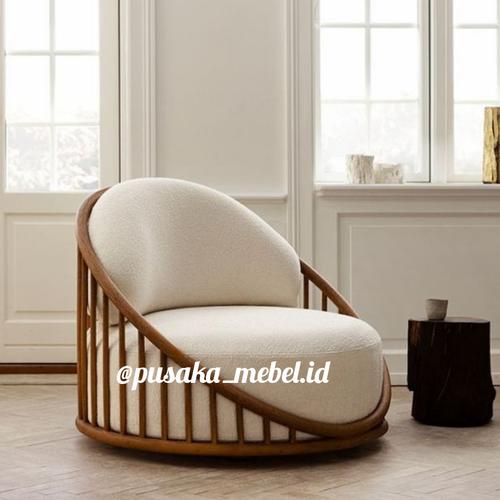 Jual sofa single seater sofa santai sofa tv bulat minimalis, sofa kayu ...