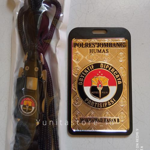 Jual Custom Id Card holder Humas Polri logo terbaru name tag kta polisi ...