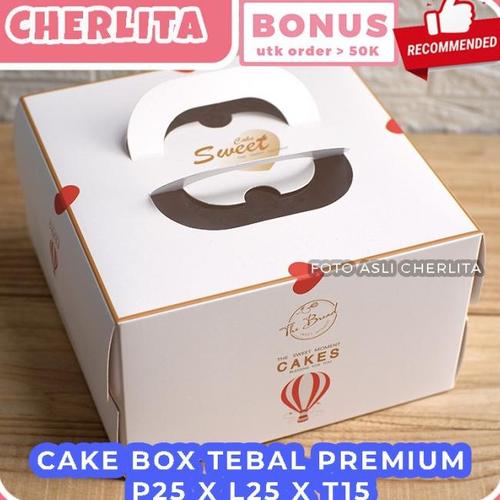 Jual cake box 25 x 25 x 15 cm chiffon kue tart dus bolu kotak besar ...