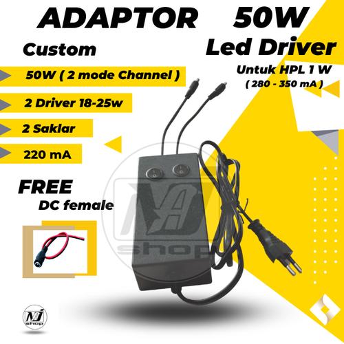 Jual Adaptor Led Driver Lampu HPL High Power Led 50W 2 Mode Channel 220 ...