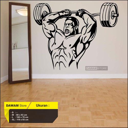 Jual Wall Sticker Dinding Tembok Kaca Dekorasi Sticker Gym - M 80 x 63 ...