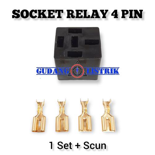 Jual Socket Relay Klakson 4 Pin 1 Set + Scun Kuningan Tanpa Kabel ...
