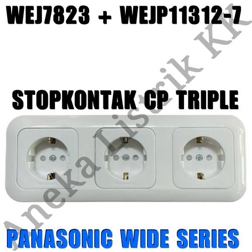 Jual PANASONIC STOPKONTAK CP STOP KONTAK TRIPLE ISI 3 WEJ7823 + WEJ1121 ...