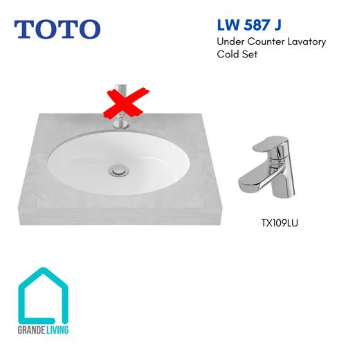Jual TOTO Wastafel Under Counter LW587J Set Kran Dingin TX109LU ...
