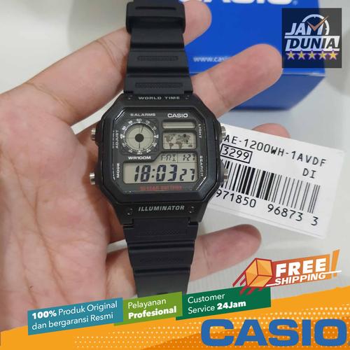 Jual JAM TANGAN PRIA CASIO ORIGINAL DIGITAL HITAM RESIN AE-1200WH-2A CASIO AE 1200WH 2A CASIO ...