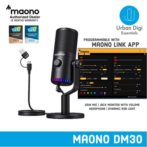 Jual Maono DM30 - USB Microphone RGB Programmable Maono M-Link - Hitam ...