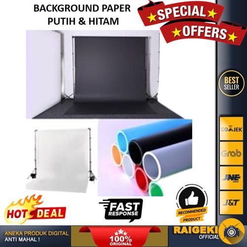 Jual Background Paper Putih 2.7x11m Backdrop Kertas Studio - hitam11m ...