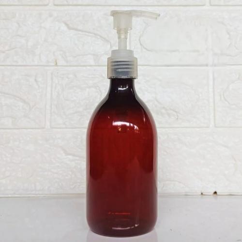 Jual BOTOL PUMP 300 ML AMBER / BOTOL PET 300 ML COKLAT TUTUP PUMP LOTION - TUTUP NATURAL - Kota ...