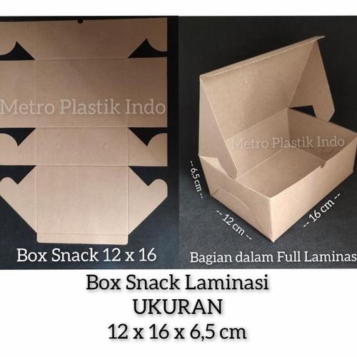 Jual box kraft snack laminasi 12x16 dus kotak kue makanan 12 x 16 ...