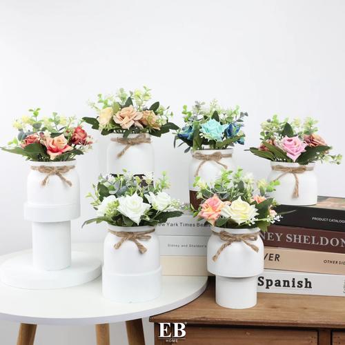 Jual Vas Bunga Set Pajangan Rumah / Artificial Flower With Vase EB Home ...