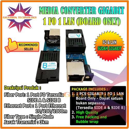 Promo Mini Media Converter Gigabit HTB Board Only 1 Port FO 1 Port LAN ...