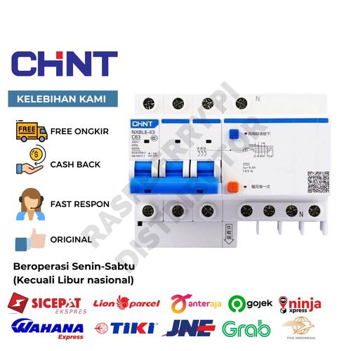 Jual CHINT RCBO ELCB+MCB NXBLE-63 3P+N 6kA 50A 63A 30MA 300MA - 63A, 30mA - Jakarta Barat ...