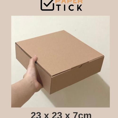 Jual dus 23x23x7 cut corrugated box packaging kardus coklat kemasan kue ...