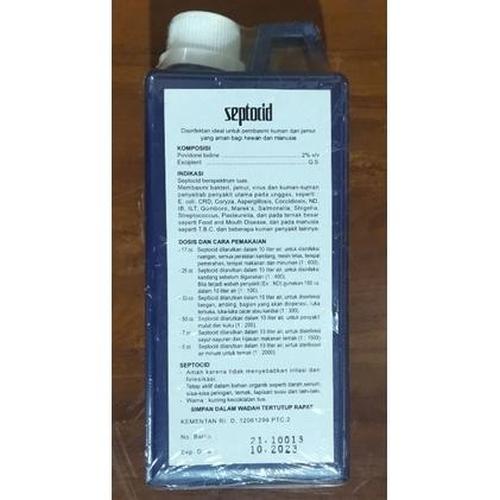 Jual SEPTOCID 1 LITER (DESINFEKTAN ANTI VIRUS, BAKTERI, DAN JAMUR ...