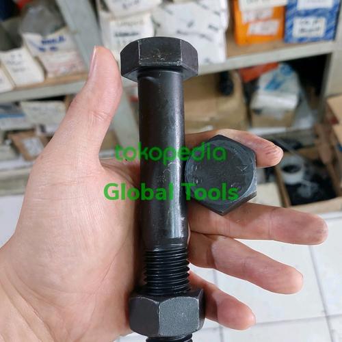Jual baut mur baja m14x100 HALF THREAD HTB 8.8 hex bolt nut 22 kunci 22 ...