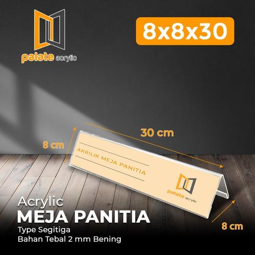 Jual AKRILIK / ACRYLIC / DISPLAY MEJA NAMA PANITIA SEGITIGA NAMA ...