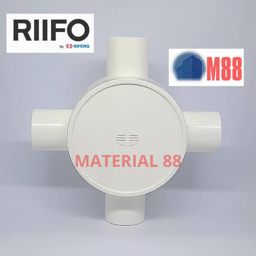 Jual Tedus Cabang 4 Putih 20 mm RIIFO by RIFENG Te Dus Tee Listrik T ...