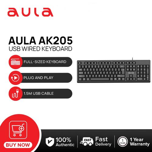 Promo Aula AK205 Wired Keyboard Membrane / Keyboard Office / Keyboard ...