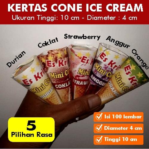 Promo Kertas Cone Ice Cream Kertas Cone Waffle Kemasan Es Krim Cone ...