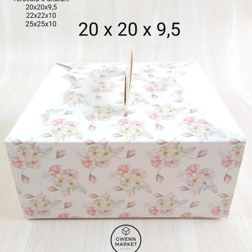 Jual dus kue kotak kue box kue cake box cake white flower with handle ...