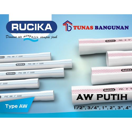Jual Pipa PVC 1/2" - 4" inch AW Putih RUCIKA perBatang 4 Meter - 1/2 - Kota Bandung - tunas ...