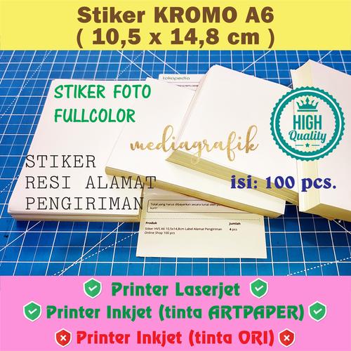Jual Sticker CHROMO A6 Stiker KROMO Polos Glossy Resi Pengiriman ...
