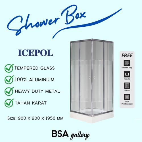 Jual SHOWER BOX IC8024CVL KOMPLIT SET + TRAY AFUR / BOX MANDI MINIMALIS ...