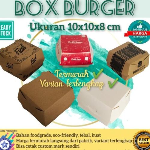Jual dus box kemasan kotak burger ayam snack kue - Ivory Polos ...