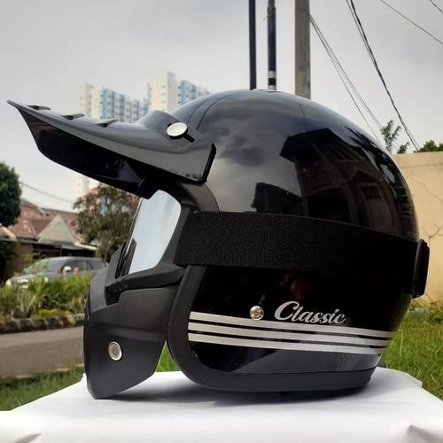 Jual Helm Bogo Classic Dewasa Cross Google Mask + Pet Panjang Motor Sni ...