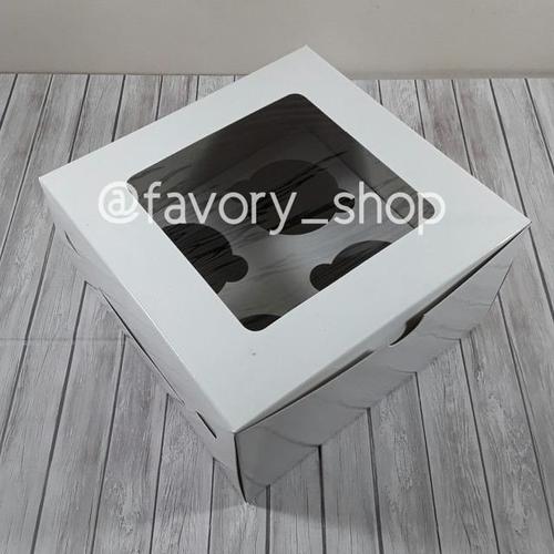 Jual dus cupcake lubang 4 putih / box kemasan kue cupcake muffin ...