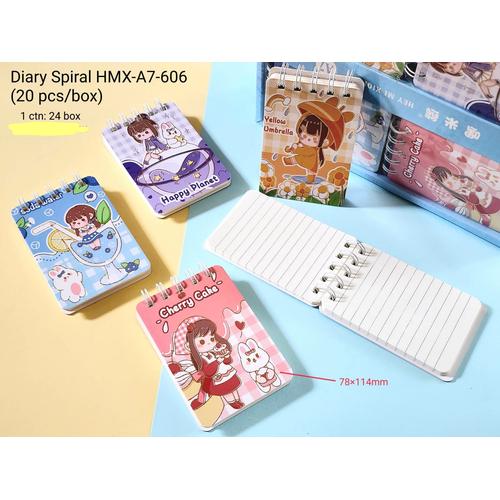 Jual BUKU CATATAN SAKU NOTEBOOK RING ATAS MINI A7 LUCU POCKET MEMO ...