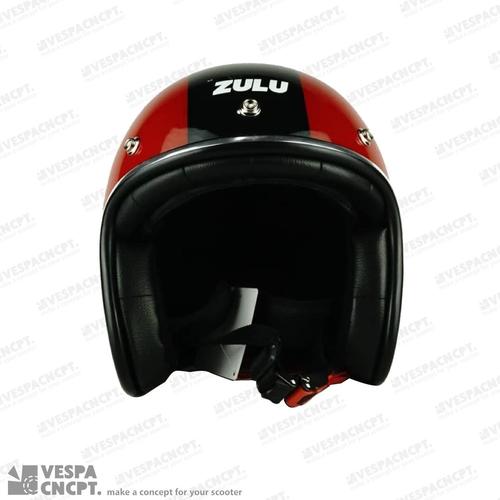 Jual Zulu Viper Helmet Helm Red Black Chrome Retro Half Face Vespa - M ...