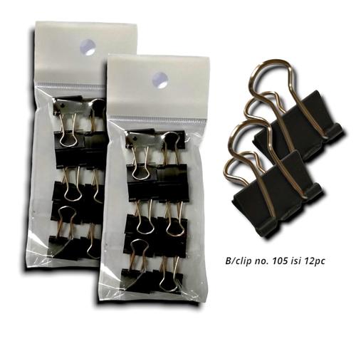 Jual KLIP PENJEPIT KERTAS BINDER CLIP HITAM KECIL NO.105 107 155 SET 12 ...