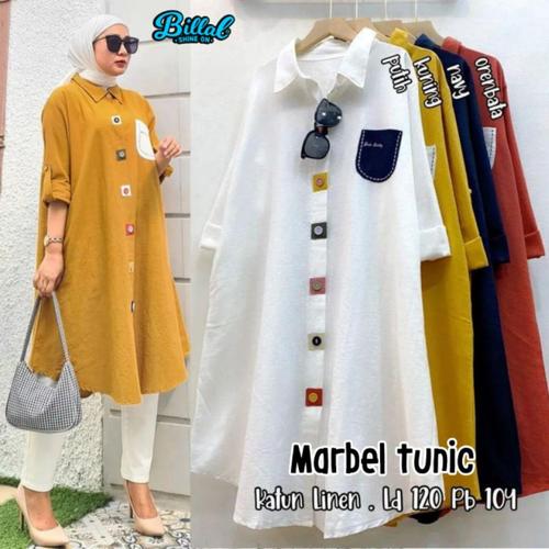 Jual Long Tunik Wanita Marbel Jumbo Katun Linen LD 120 cm Lengan Panjang - LIME - Kab ...