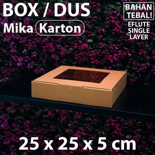 Jual dus karton kaca 25 x 25 x 5 cm - box coklat - cake atau hampers ...