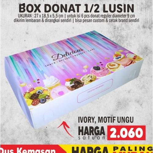 Jual box dus kemasan roti kue donat uk 27 x 18,5 x 5,5 cm foodgrade ...