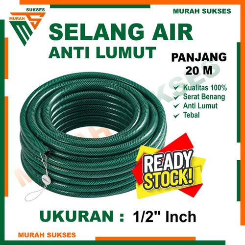 Jual 20 Meter Selang Air Serat Benang Hijau Anti Lumut 1/2 5/8 3/4 1 ...