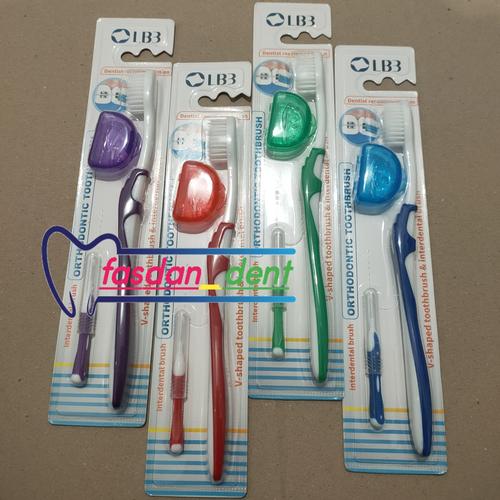 Jual SIKAT GIGI ORTHO BEHEL LB3 PLUS INTERDENTAL BRUSH - Merah ...