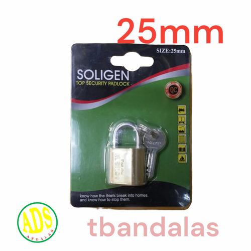 Jual SOLIGEN Gembok 25mm kuningan padlock anti gunting - Kota Medan ...