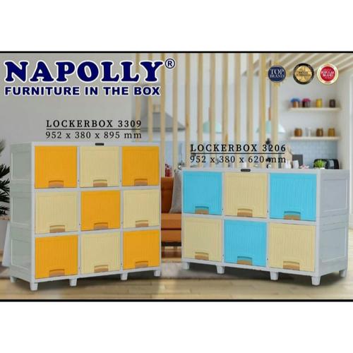 Jual LEMARI PLASTIK NAPOLLY LOCKER BOX SUSUN 2 / SUSUN 3 TRIPLE FLIP ...