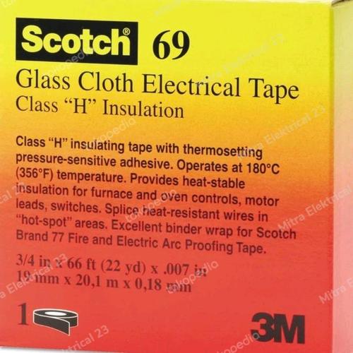 Jual 3M Scotch 69 Glass Clotch Electrical Tape Class H Insulation ...