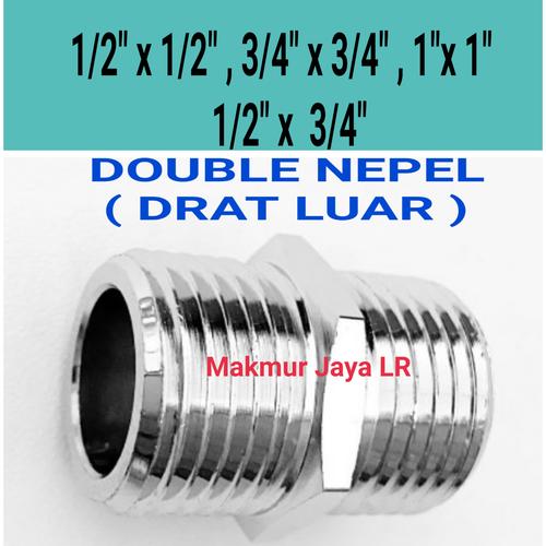 Jual Double Neple 1/2" 3/4" 1" 1/2 x 3/4 1 inch Nepel Niple Dobel Drat Luar - 1/2" x 1/2" - Kota ...