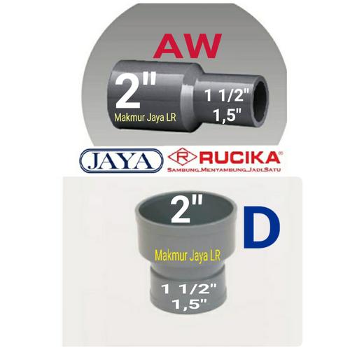 Jual Reducer Sok PVC 2 x 1 1/2 inch Verlop 2 x 11/2 Flok Sok V Sok ...