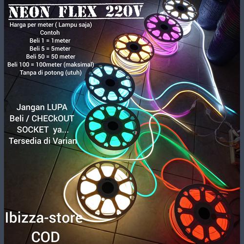 Jual Lampu Selang LED NEON FLEX / Neon Flexible per Meter 220v IP65 ...