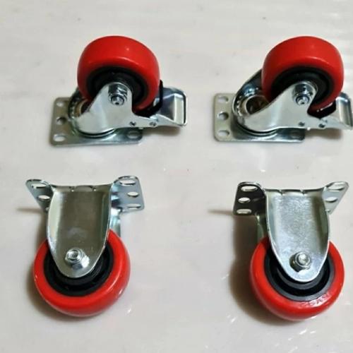 Jual RODA TROLI 3 INCH PU TAIWAN(2 putar 2 + rem 2 mati - Kota ...