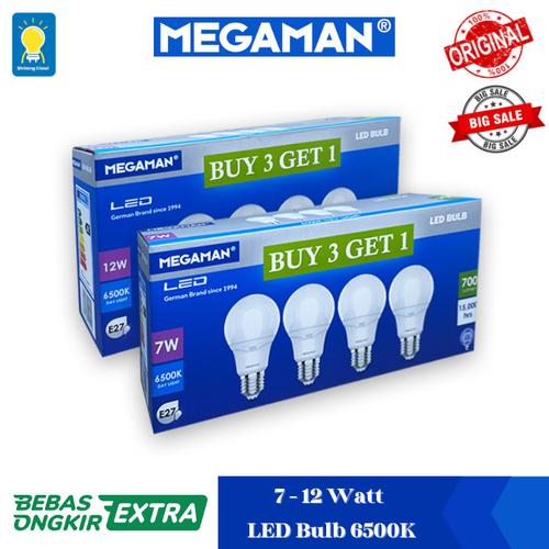 Jual Lampu Bohlam LED Bulb MEGAMAN Paket 3 Gratis 1 Hemat Energi - 7 Watt - Jakarta Pusat ...