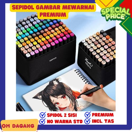 Jual 80 Pcs Spidol Sepidol Gambar Warna Warni 1 Set Lengkap Murah Art ...