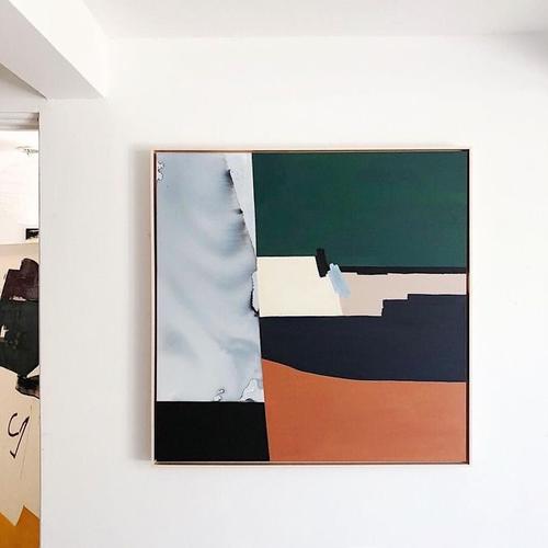 Jual lukisan abstrak minimalis dan modern - 80x80+frame - Kab. Bandung ...