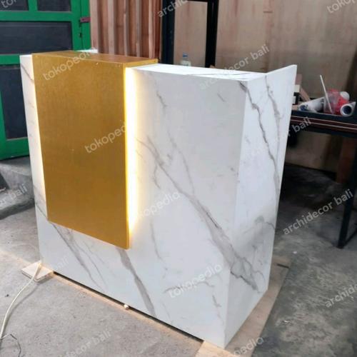 Jual meja resepsionis minimalis hpl marmer/Meja kasir Laci - Kota ...