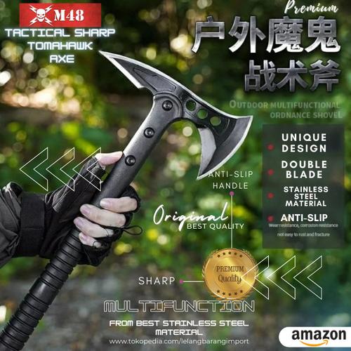 Jual SET Premium Tactical Tomahawk Kapak Dual-Blade Outdoor Stainless ...